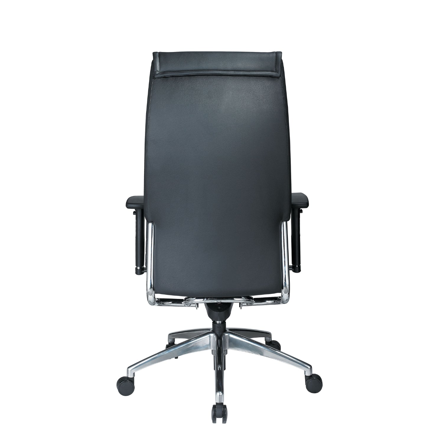 ALTO Executive Series Leather High Back Chair with Adjustable Arms, Bl