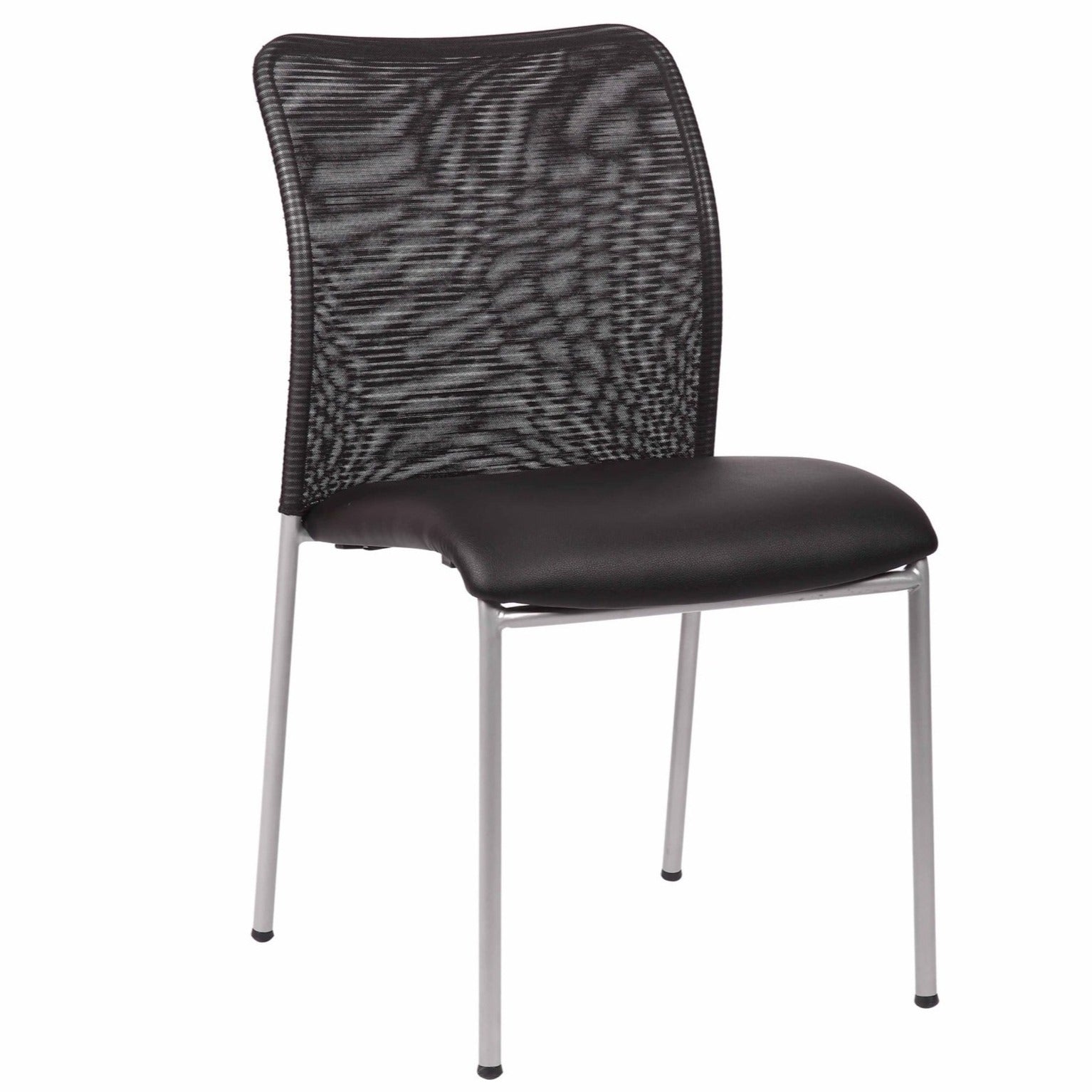 WESTON Visitor Armless Stackable Chair Mesh Back/Vinyl Seats